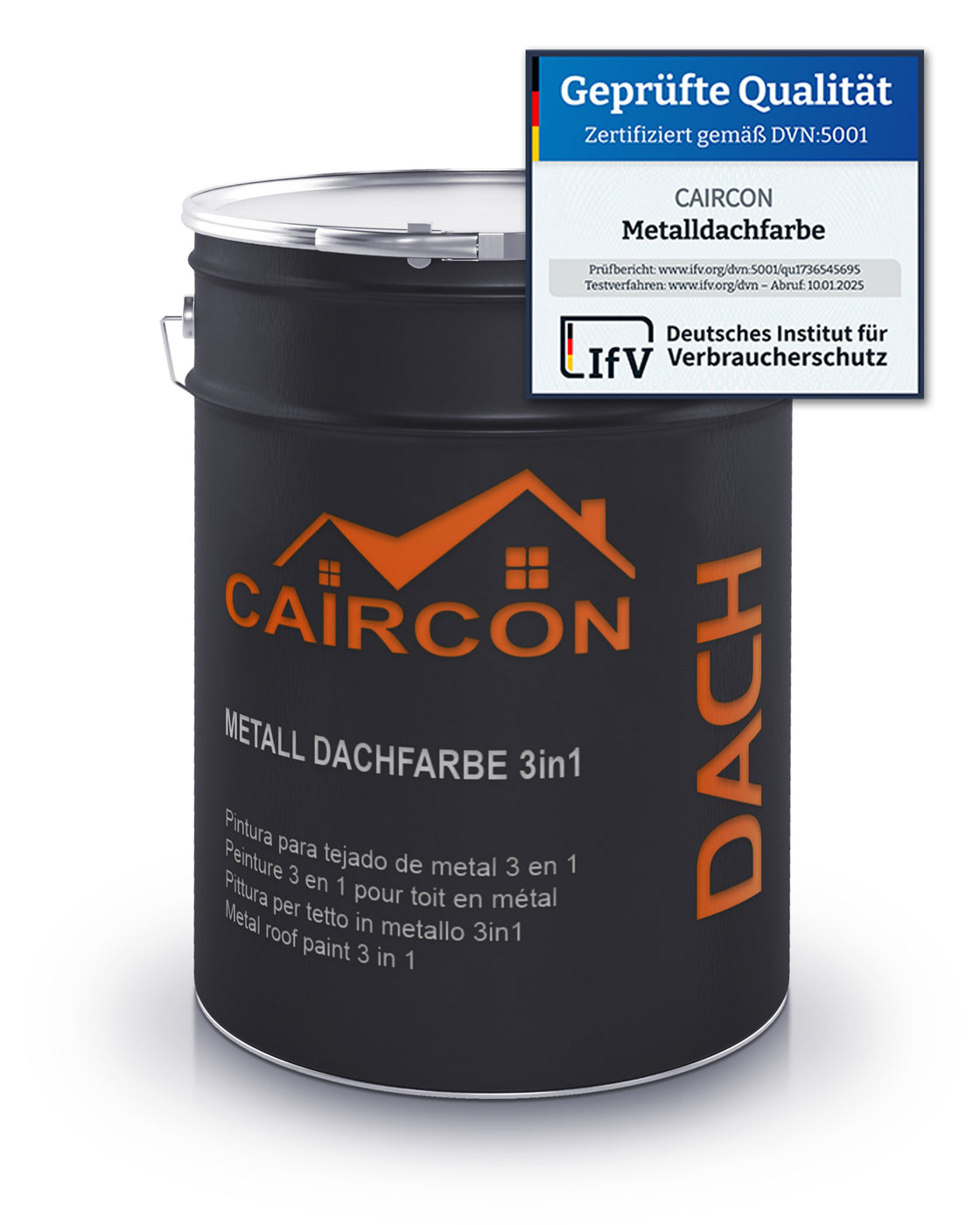 CAIRCON Dachfarbe 3in1 Metallschutzlack für Metalldach Blechdach